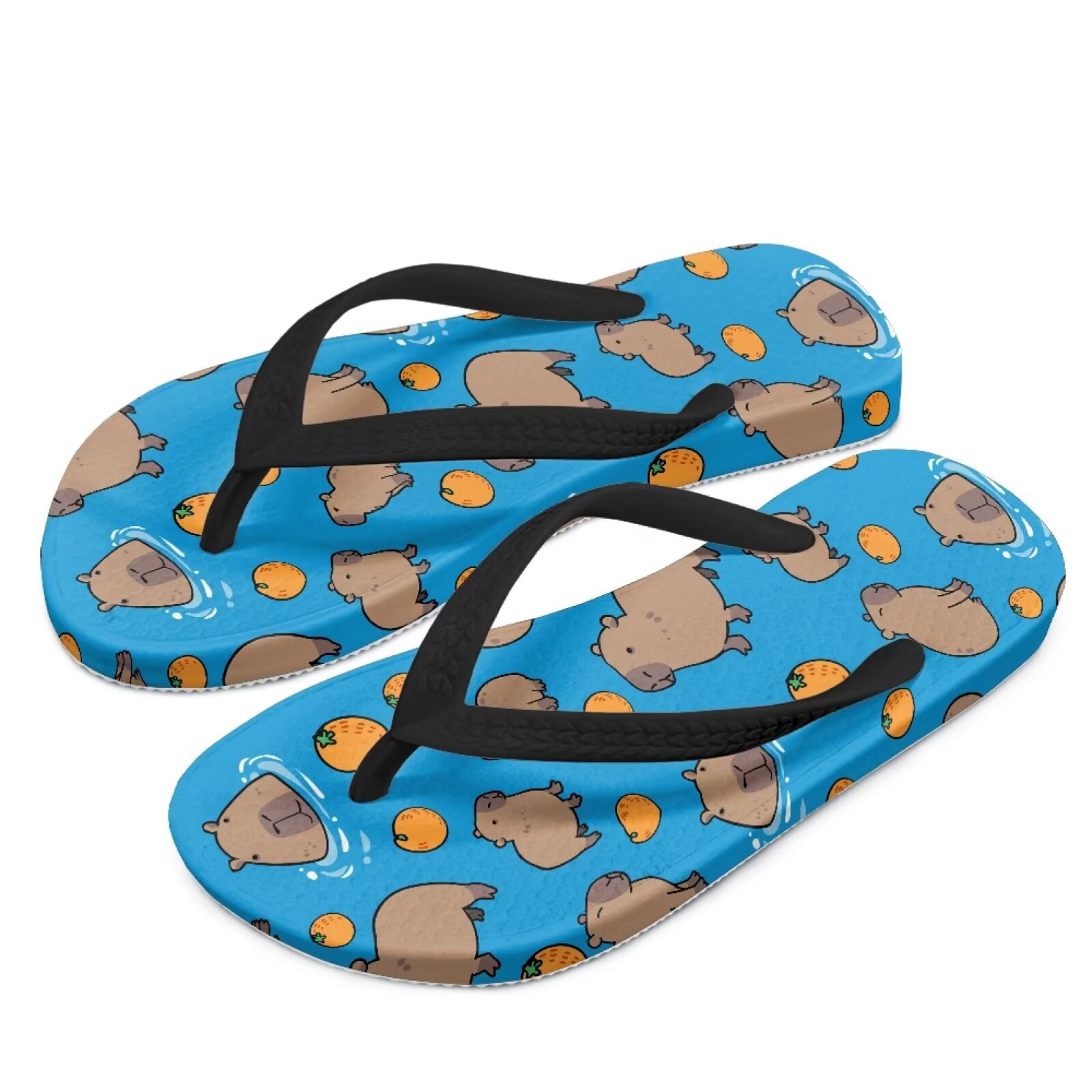 Chririnla Boy Flips Flops for Kids Cartoon Capybara Blue Print Child ...