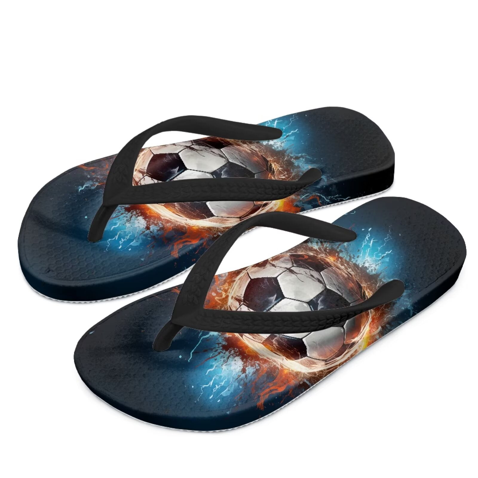 Chririnla Boys Girls Open-Toe Sandals Soccer Storm Print Summer Beach ...