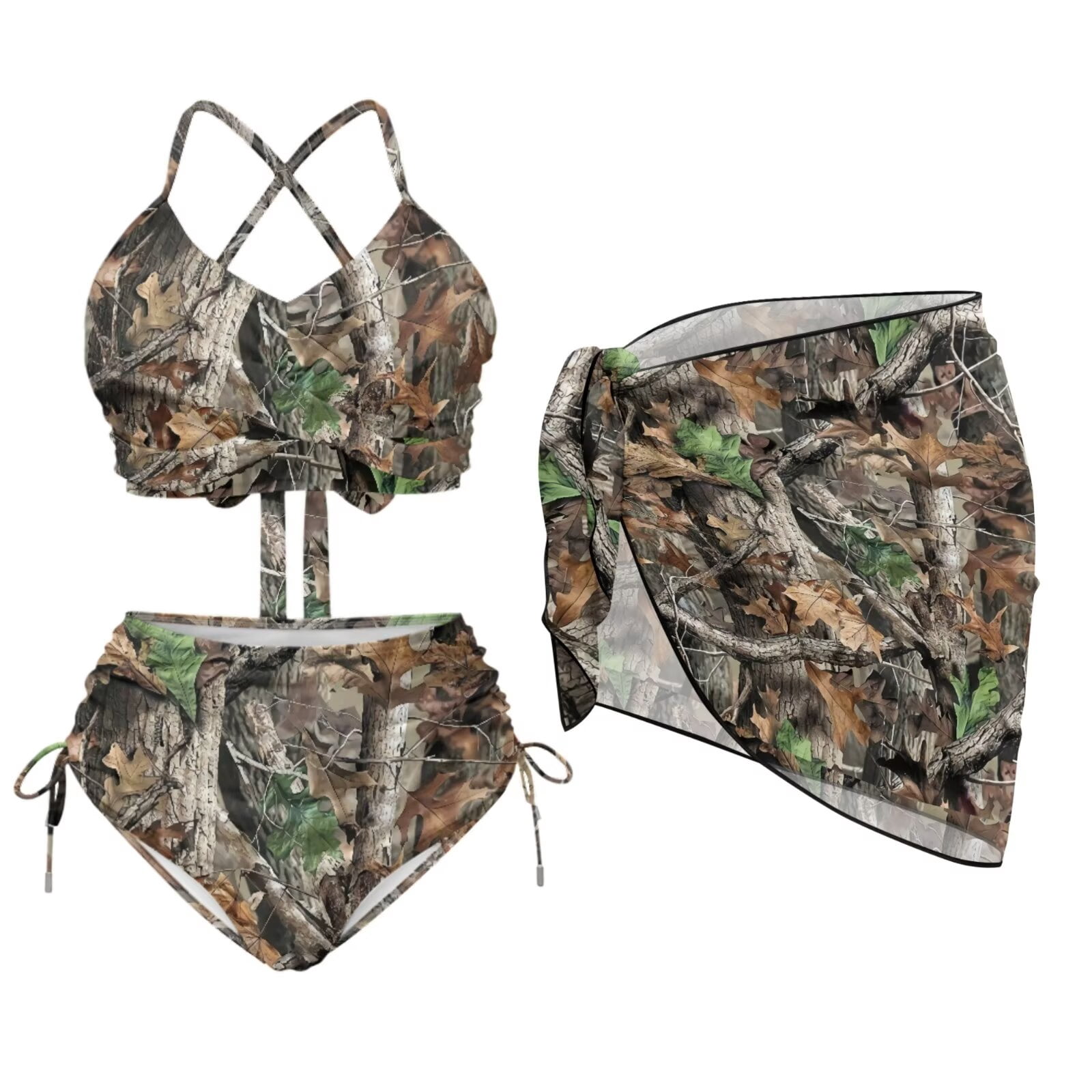 Chririnla Camouflage Hunting High Waisted Push Up Cheeky with Chiffon ...