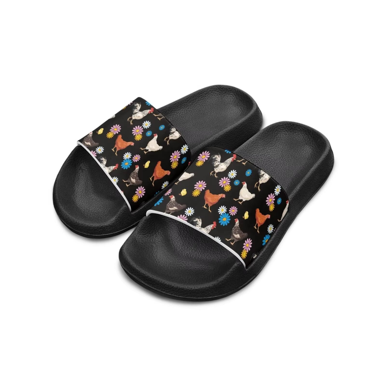 Chririnla Colorful Chicken Flower Kids House Slippers Girls Slide ...