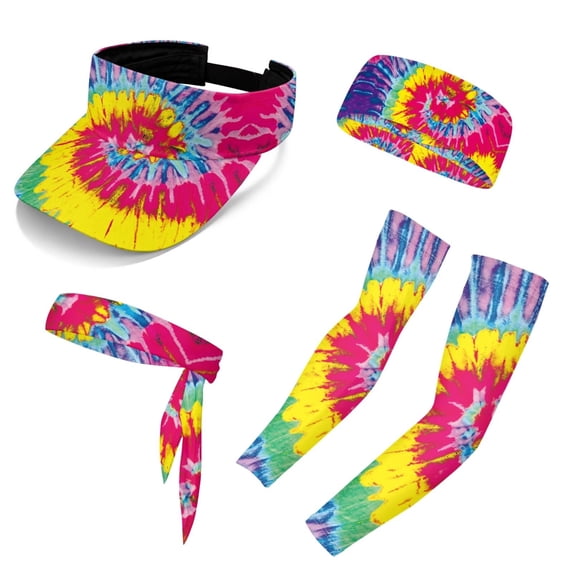 Chririnla Colorful Tie Dye Sports Sun Visor Athletic Golf Hat Sets for ...