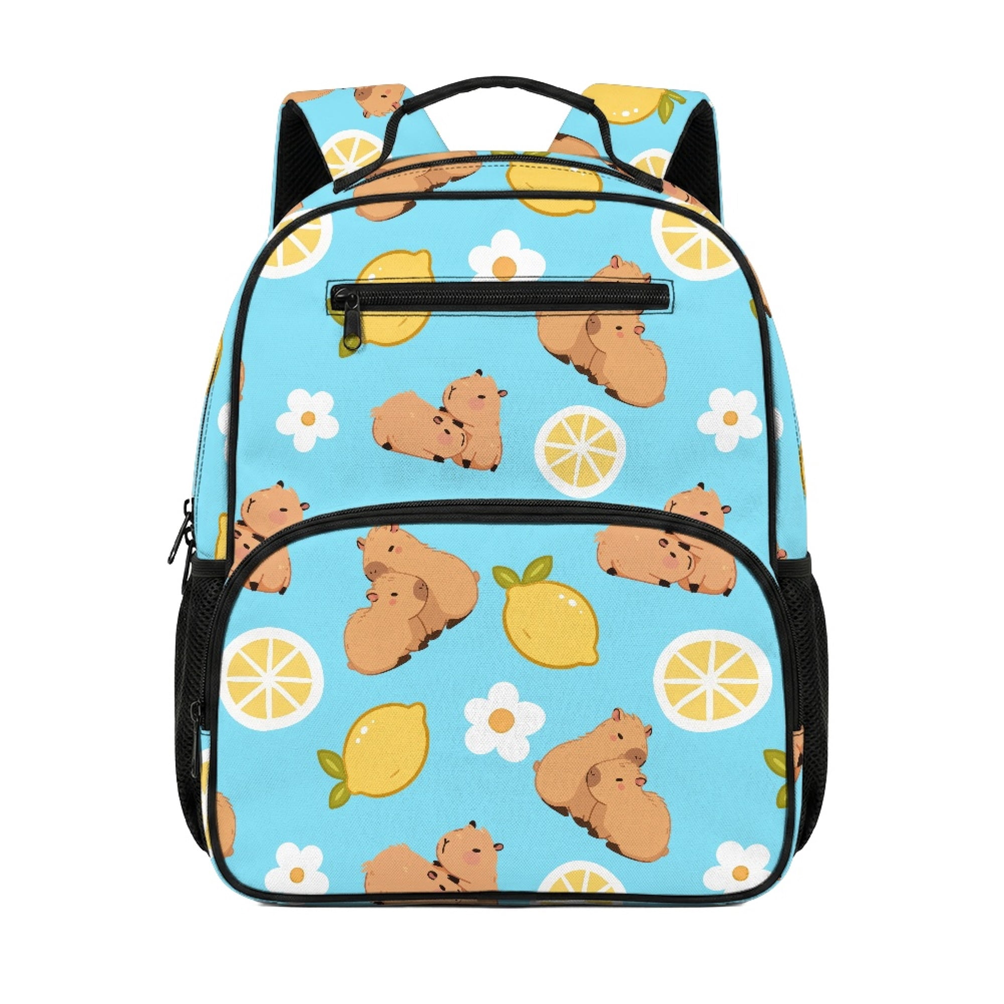 Chririnla Cute Capybara & Lemon Print Shoulder Bookbag for Boys ...