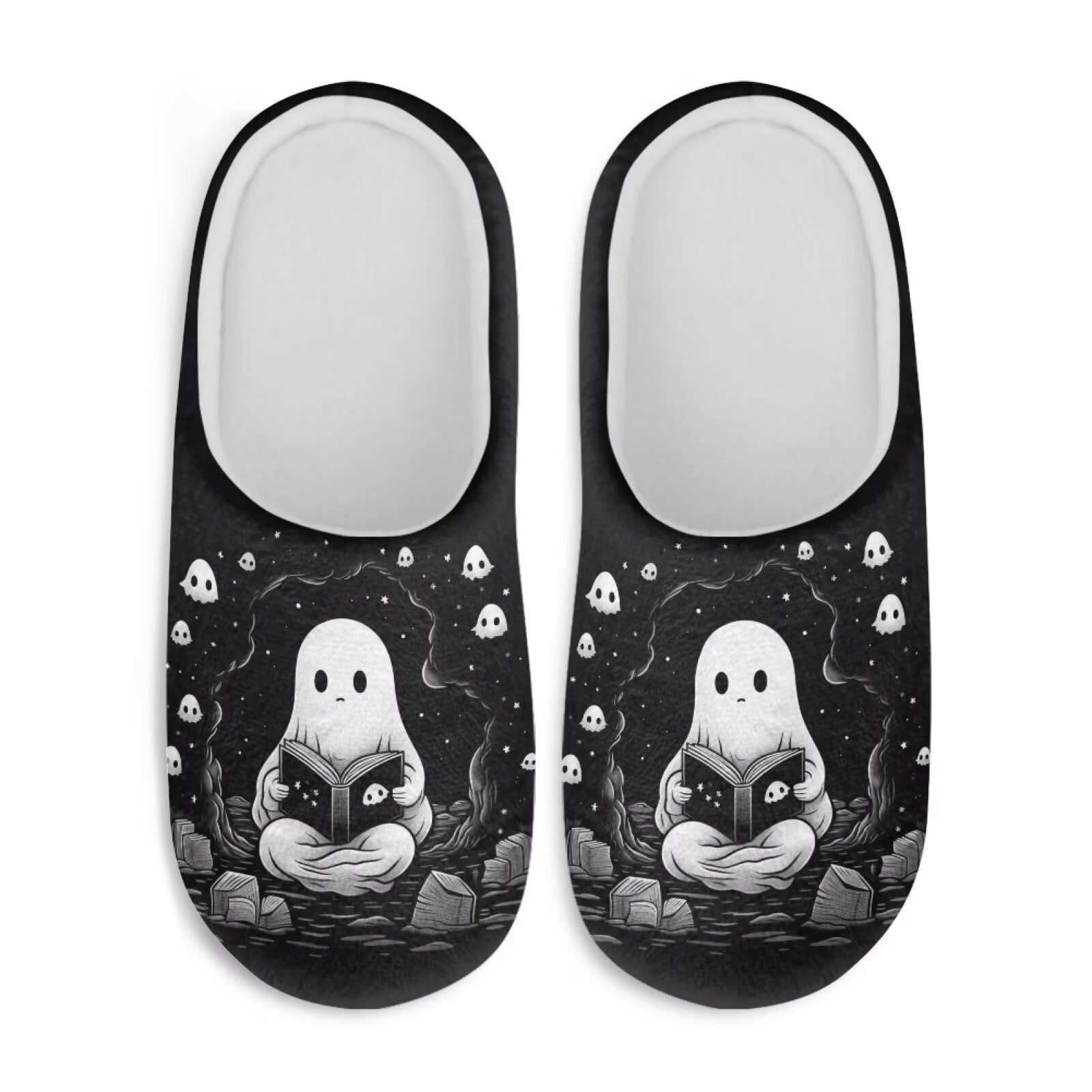 Chririnla Cute Ghost Book Halloween Guest Slippers Anti-slip Non-slip ...
