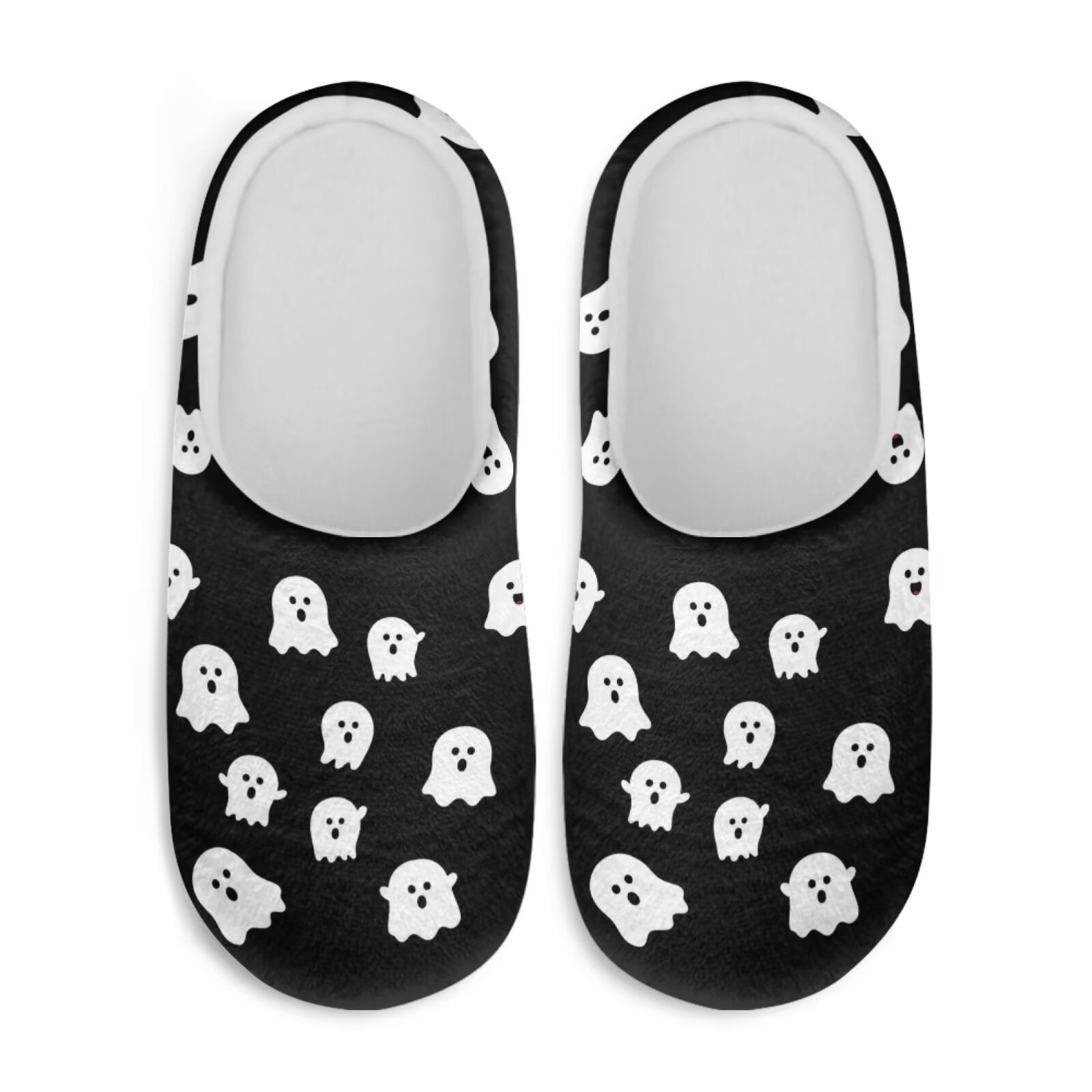 Chririnla Cute Ghost Warm Winter Slippers For Ladies Fuzzy Plush Anti ...