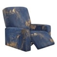 Chririnla Dark Blue Marble Recliner Slipcovers with Arms 4 Pieces ...