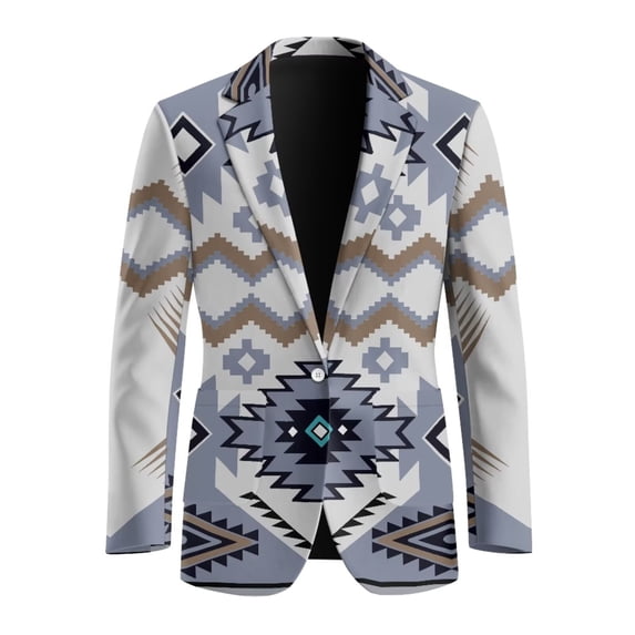 Chririnla Ethnic Indian Geometric Stripe Suit Blazer for Men's Jackets ...