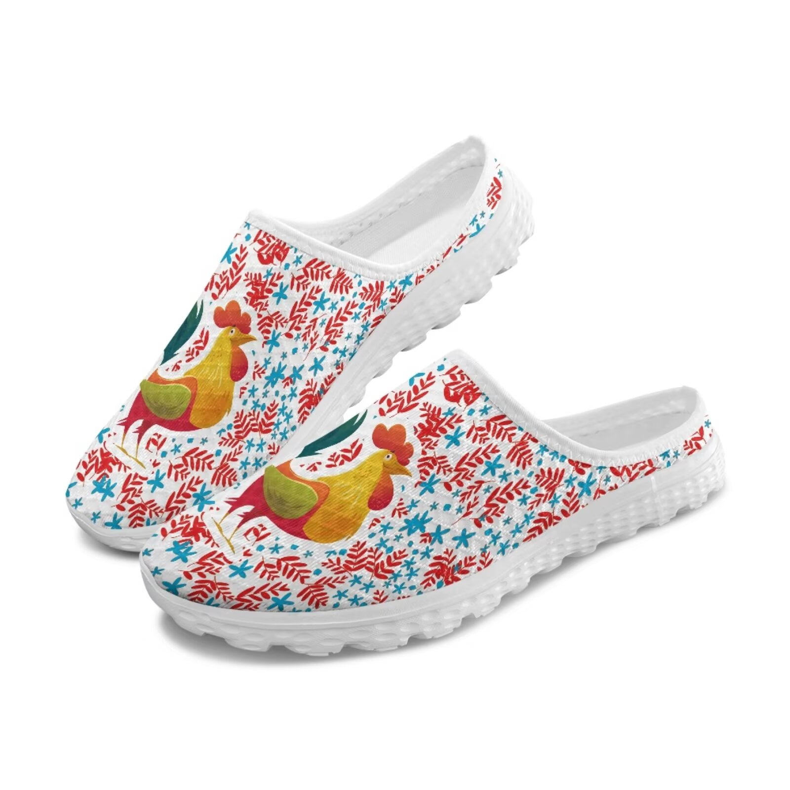 Chririnla Farmhouse Rooster Mules for Women Lady Cute Chicken Walking ...