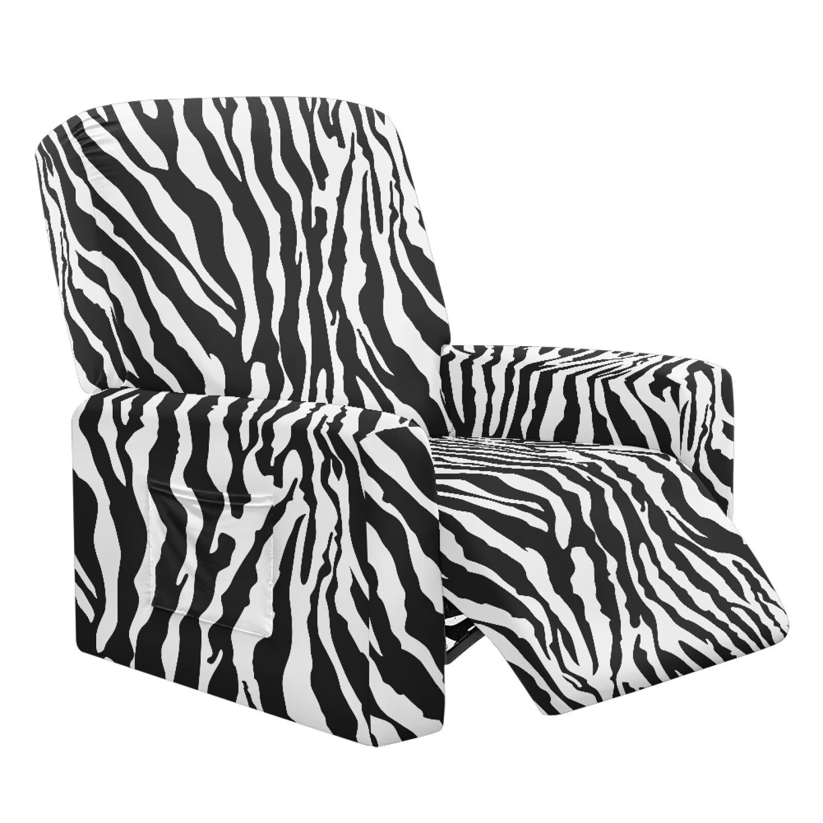 Chririnla Fashion Zebra Print Recliner Couch Covers Single Chair ...