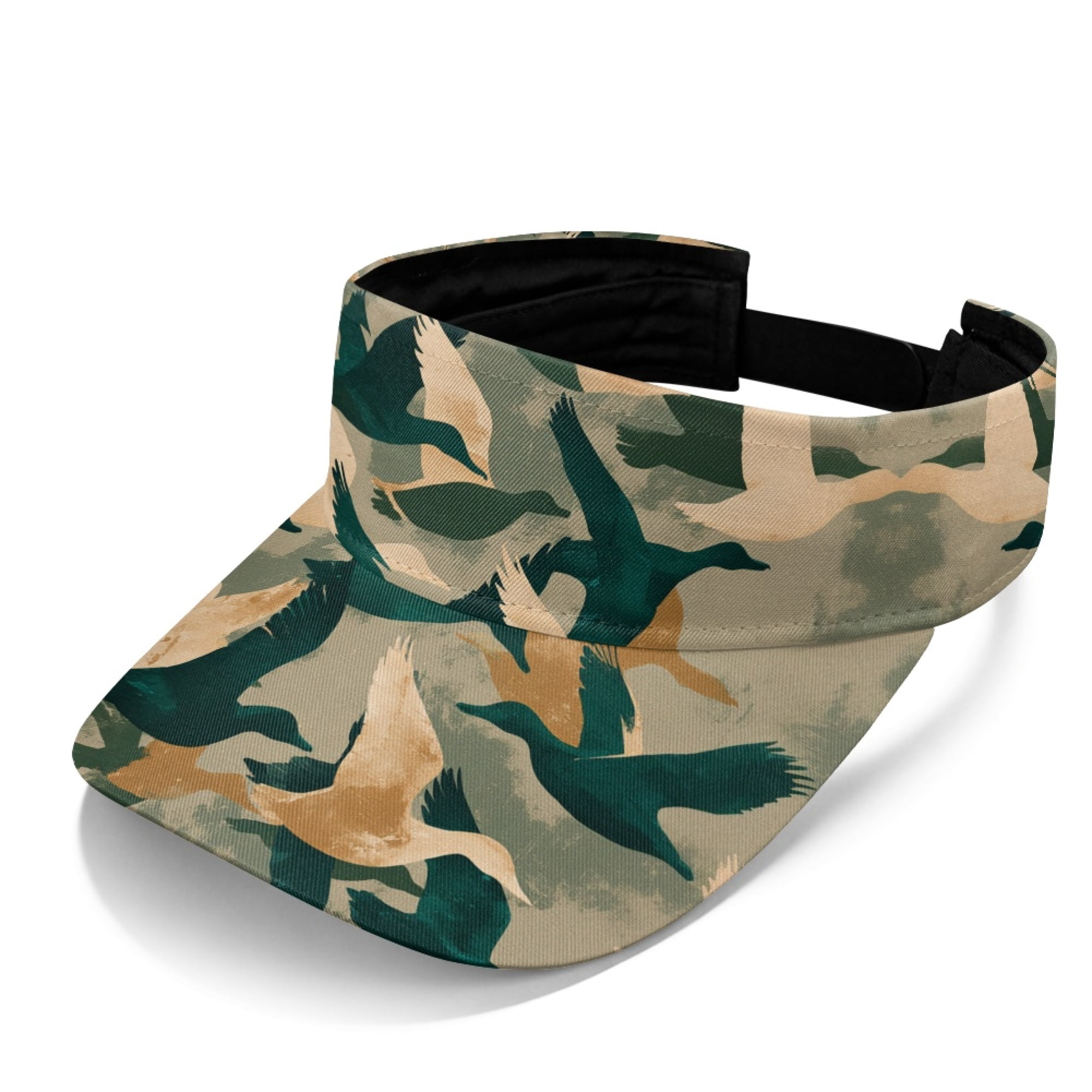 Chririnla Flying Duck Camo Print Sun Visor Cap for Women, Polyester ...