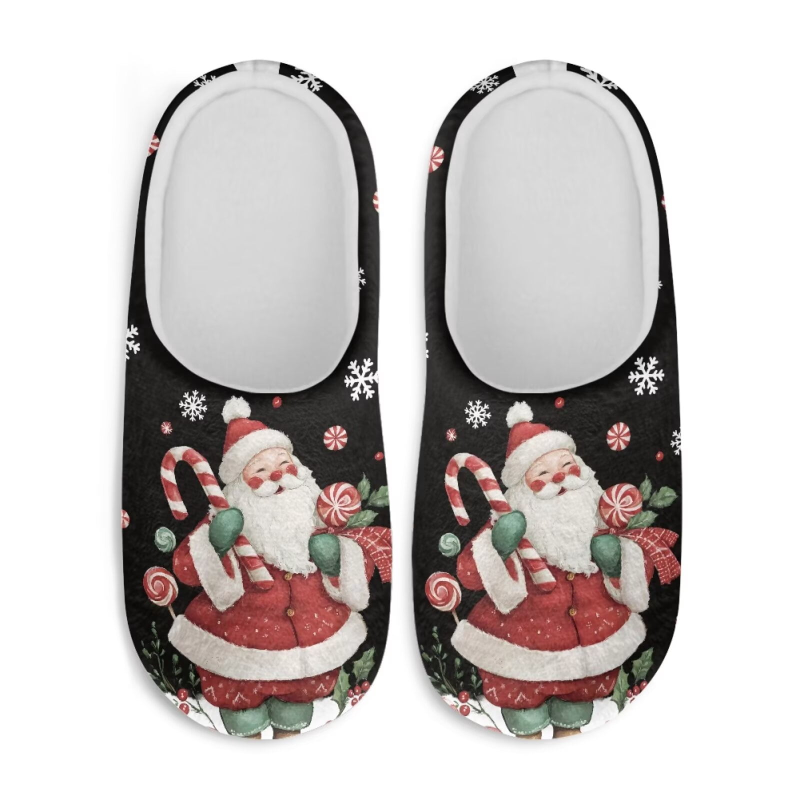 Chririnla Funny Santa Claus Comfortable Gifts Slippers Soft Plush Fuzzy ...