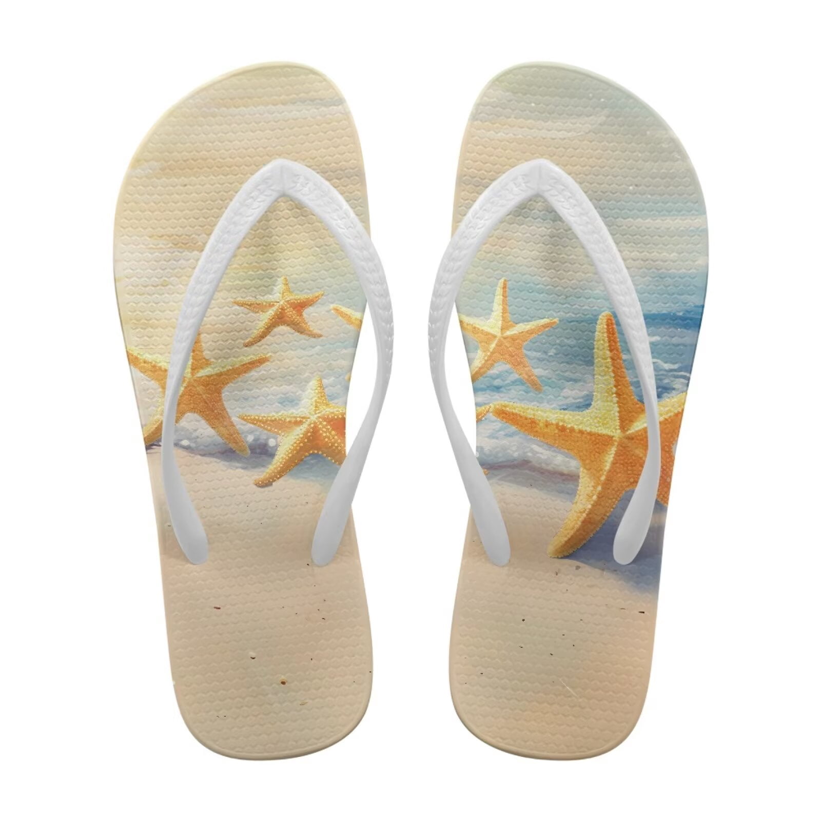 Chririnla Funny Starfish Flip Flops for Women Shower Yoga Mat Comfy ...