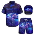 Chririnla Galaxy Sea Turtle Short Sleeve Shirts and Shorts,2 Piece Mens ...