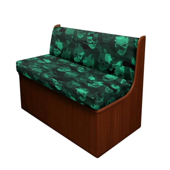 Chririnla Green Flame Skull Print Full Coverage Camper Cushion Covers ...