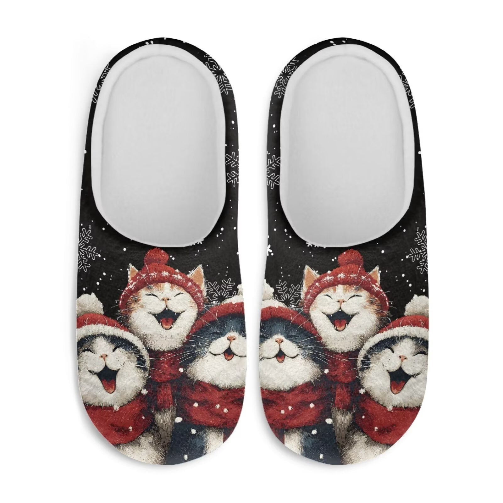 Chririnla Happy Christmas Cats Christmas Gifts Slippers Soft Plush ...