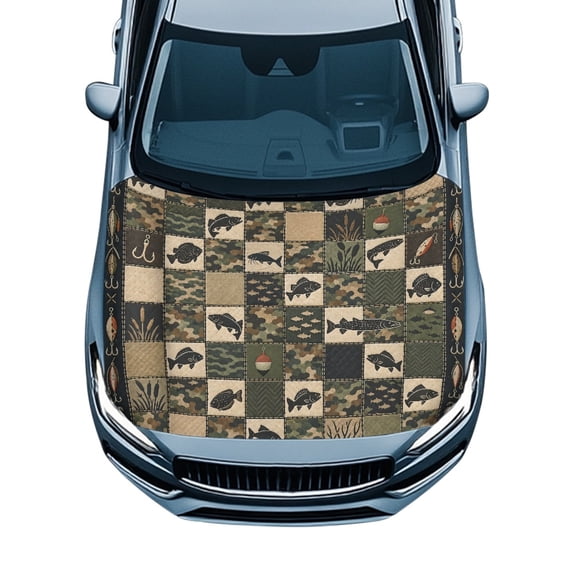 Chririnla Hunting Fish Camo Car Hood Cover UV Resistant Swimsuit Fabric ...