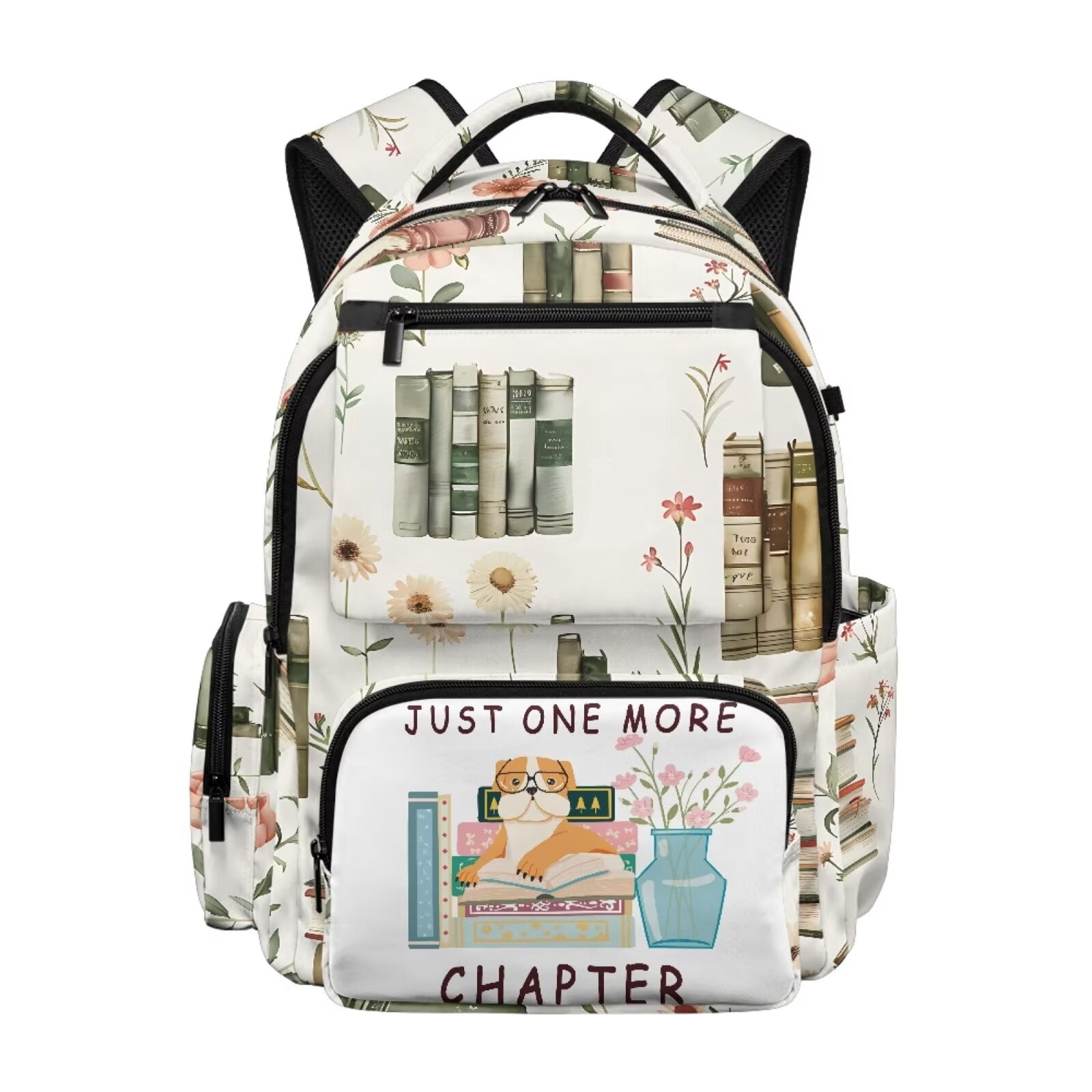 Chririnla Just One More Chapter Print Backpack for Boys Girls ...