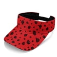 Chririnla Ladybug Print Pattern Sun Visor Hat for Women, Polyester ...