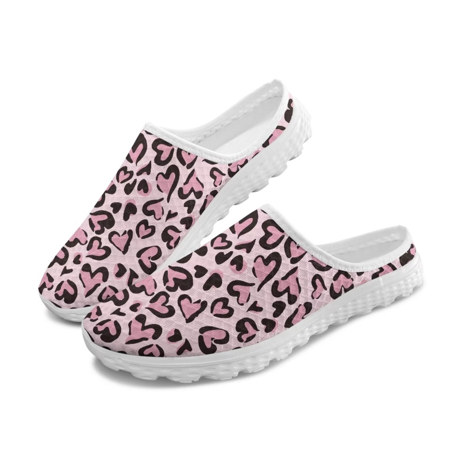 Chririnla Love Heart Cheetah Animal Skin Walking Shoes Womens Casual ...