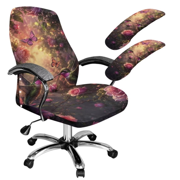 Chririnla Office Chair Cover Set,Computer Chair Cover with Armrest ...