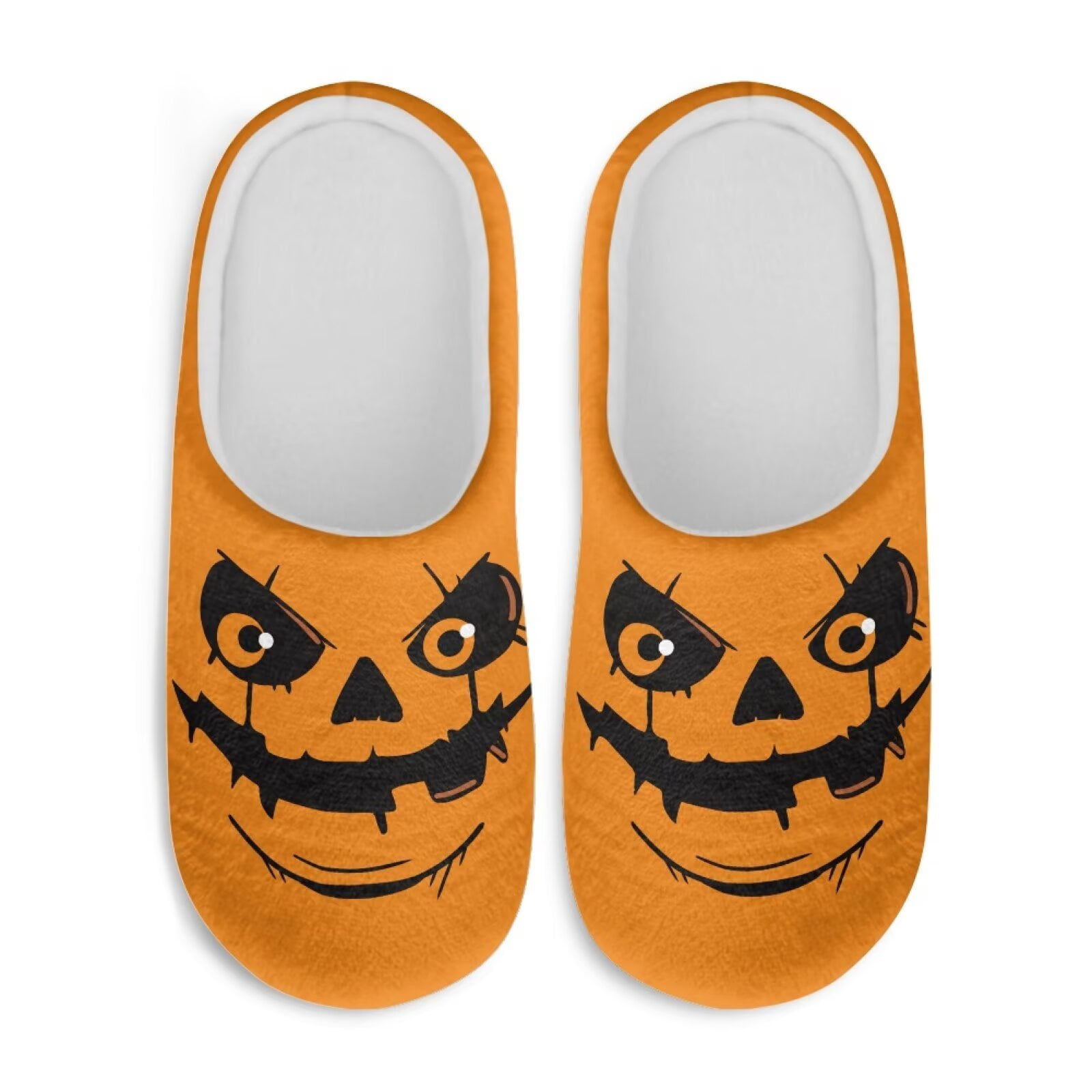 Chririnla Orange Ghost Face Bedroom Slippers Cozy Comfy Plush Fuzzy ...