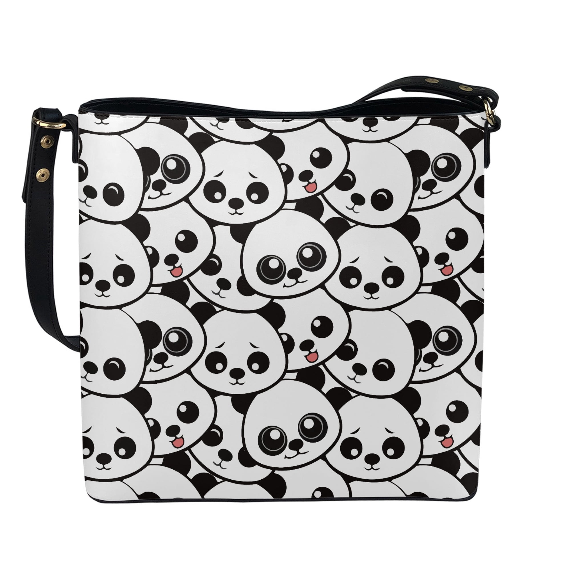 Chririnla Panda Pattern Crossbody Bag, Adjustable Strap Shoulder Bag PU ...