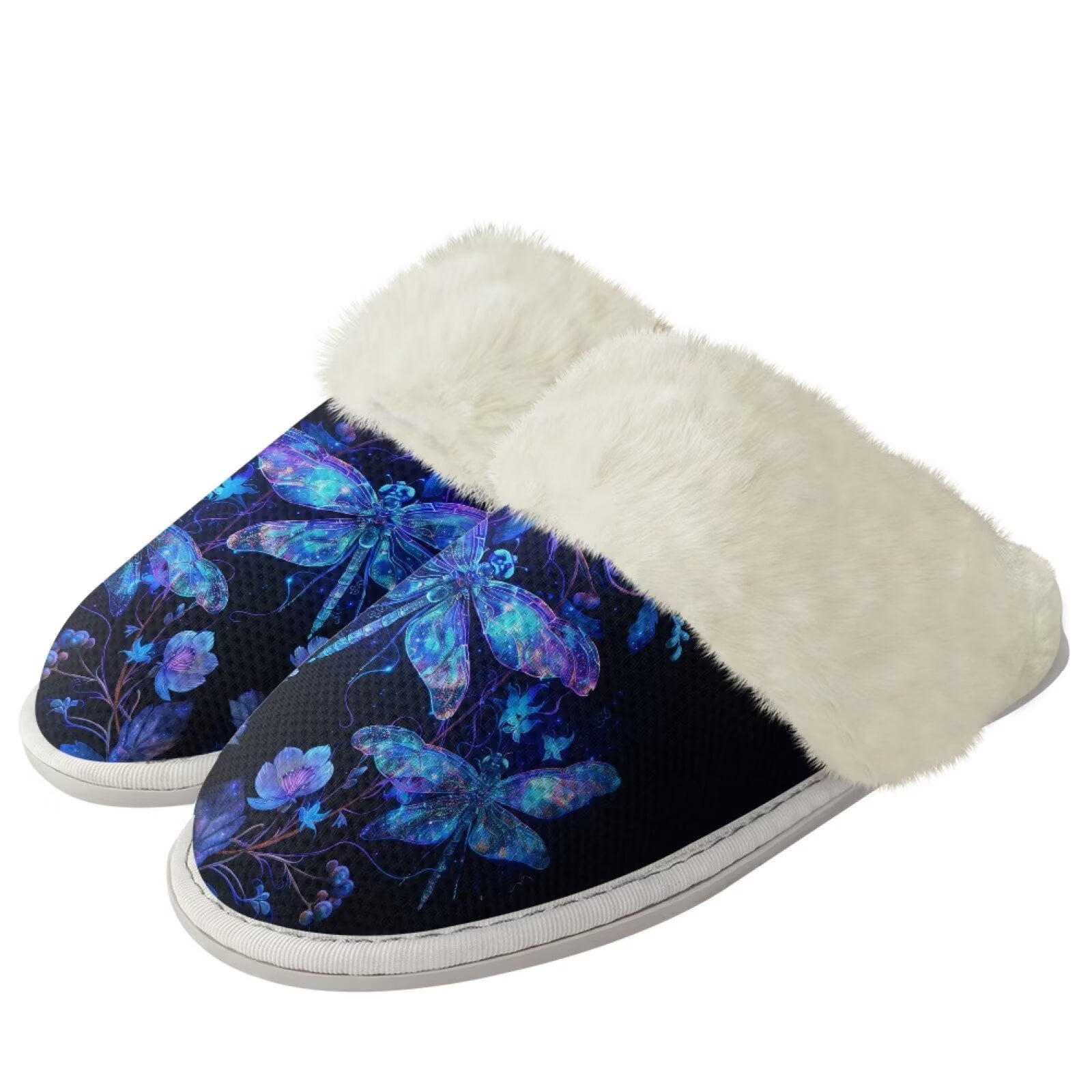 Chririnla Psychedelic Dragonfly Cotton House Slippers for Women Non ...