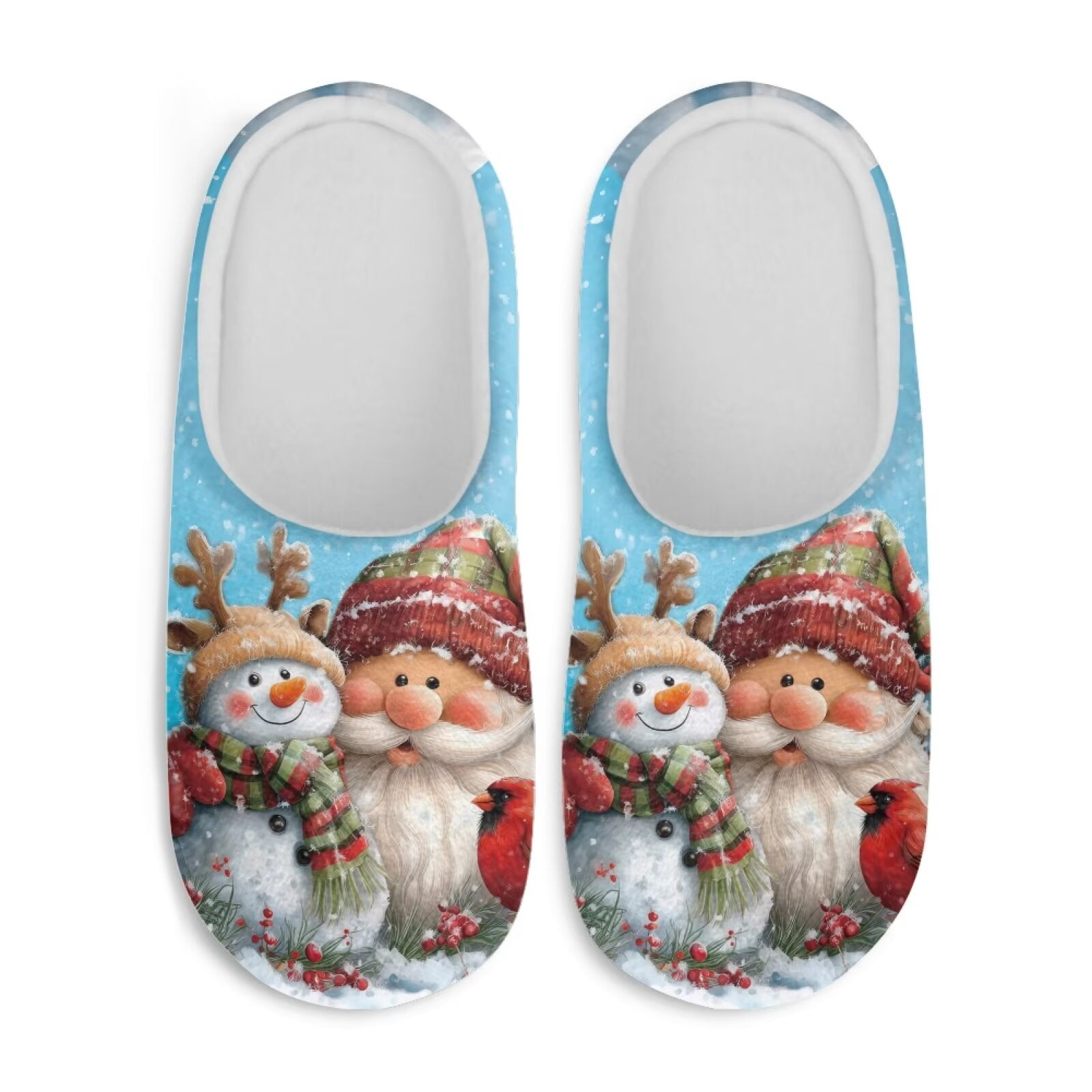 Chririnla Santa Claus Snowman Women's Indoor Outdoor Slippers Non Slip ...