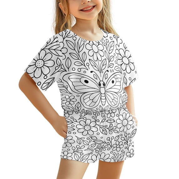 Chririnla Short Fiber Jersey Kids Outfit Set for Summer Soft Crew Neck ...