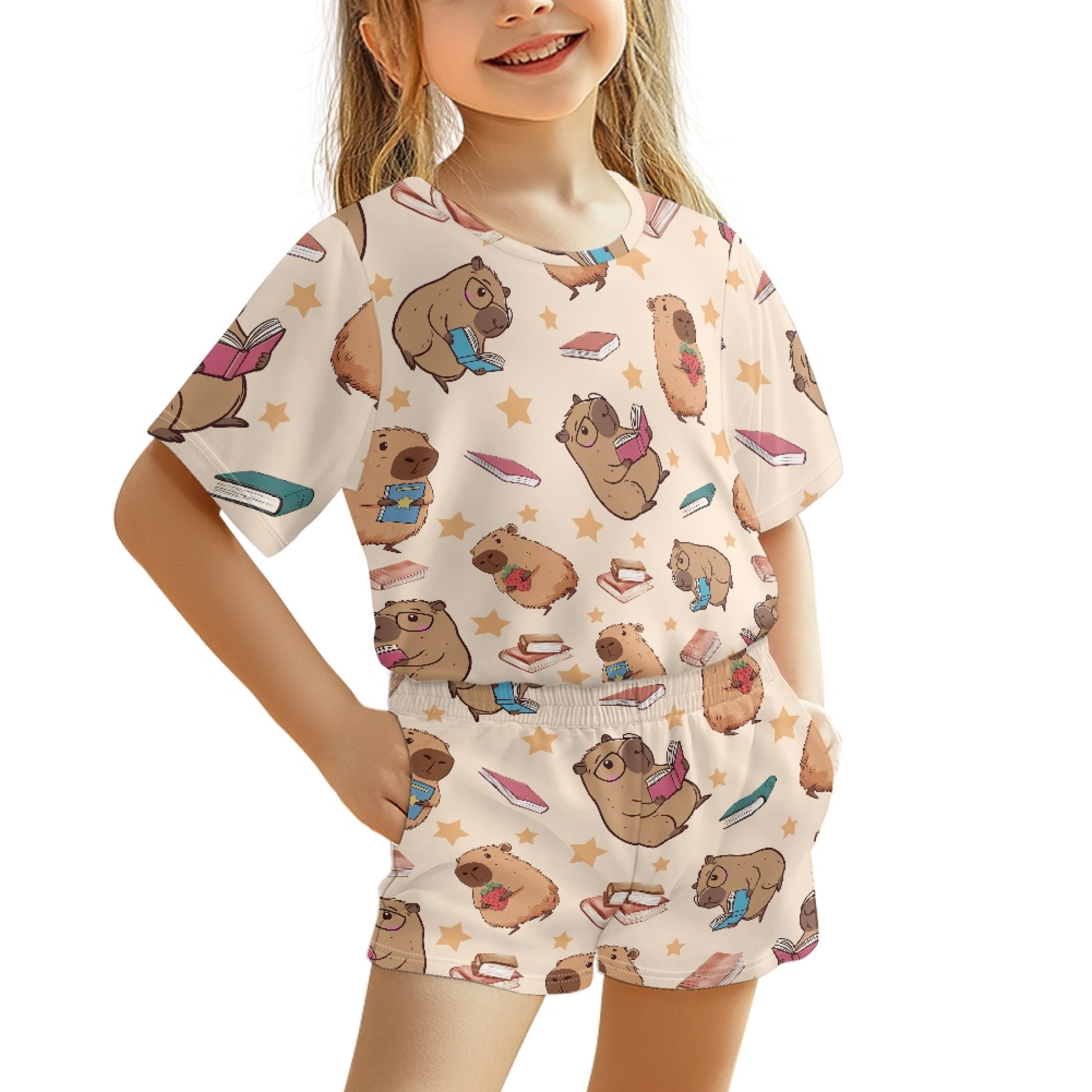 Chririnla Short Fiber Jersey Kids Summer Outfit for Indoor Activities ...