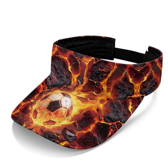Chririnla Soccer Ball Flame Print Womens Visors Adjustable Sport Sun ...