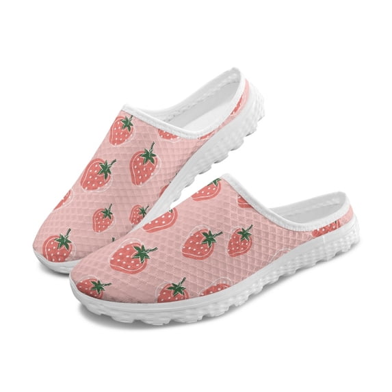 Chririnla Strawberry Pattern Mesh Slip On Shoes for Holiday Party Mesh ...
