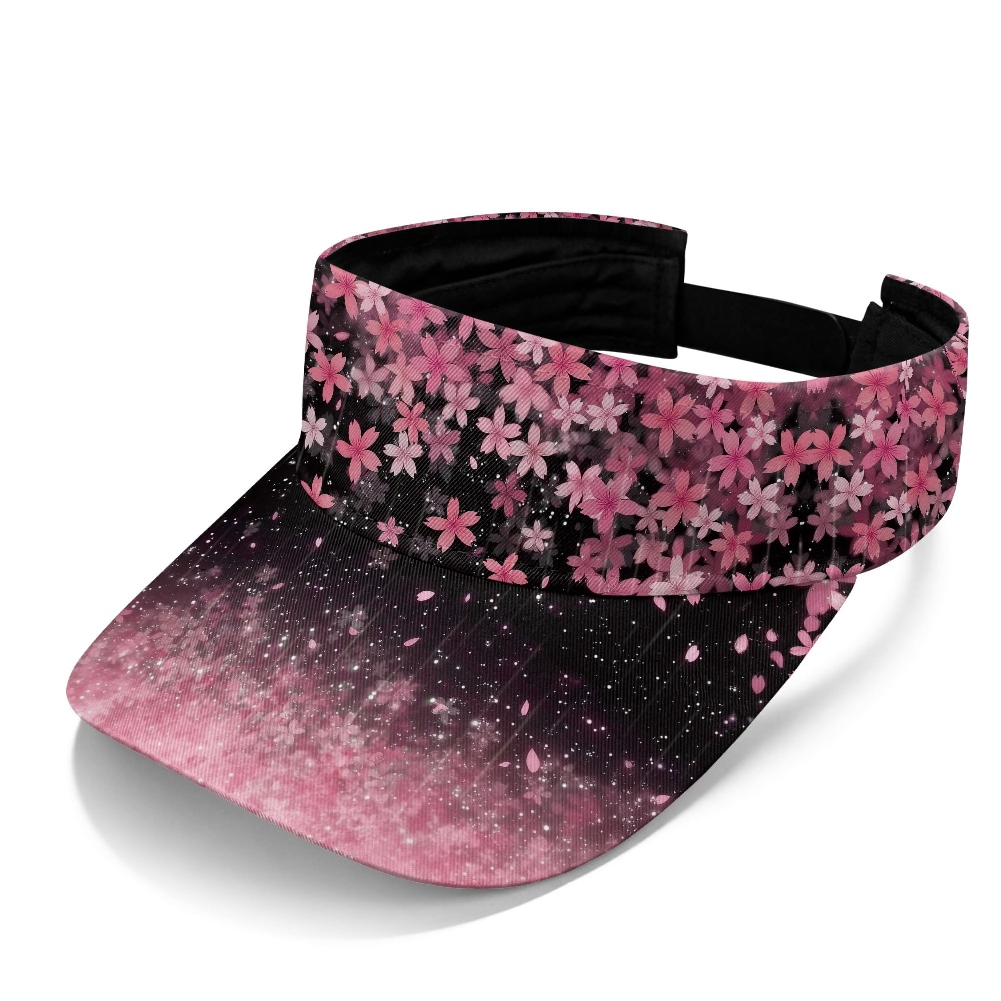 Chririnla Sun Visor Cap with Pink Sakura Pattern, Sun Protection Hat ...