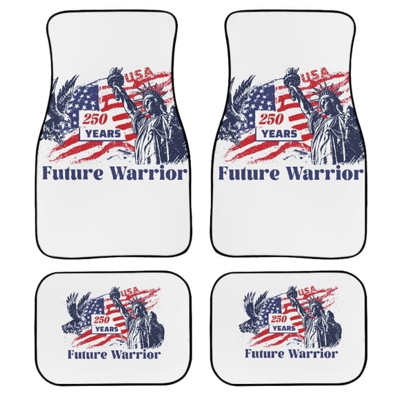 Chririnla USA Flag Car Floor Mats 4 Pieces Set American Anniversary ...