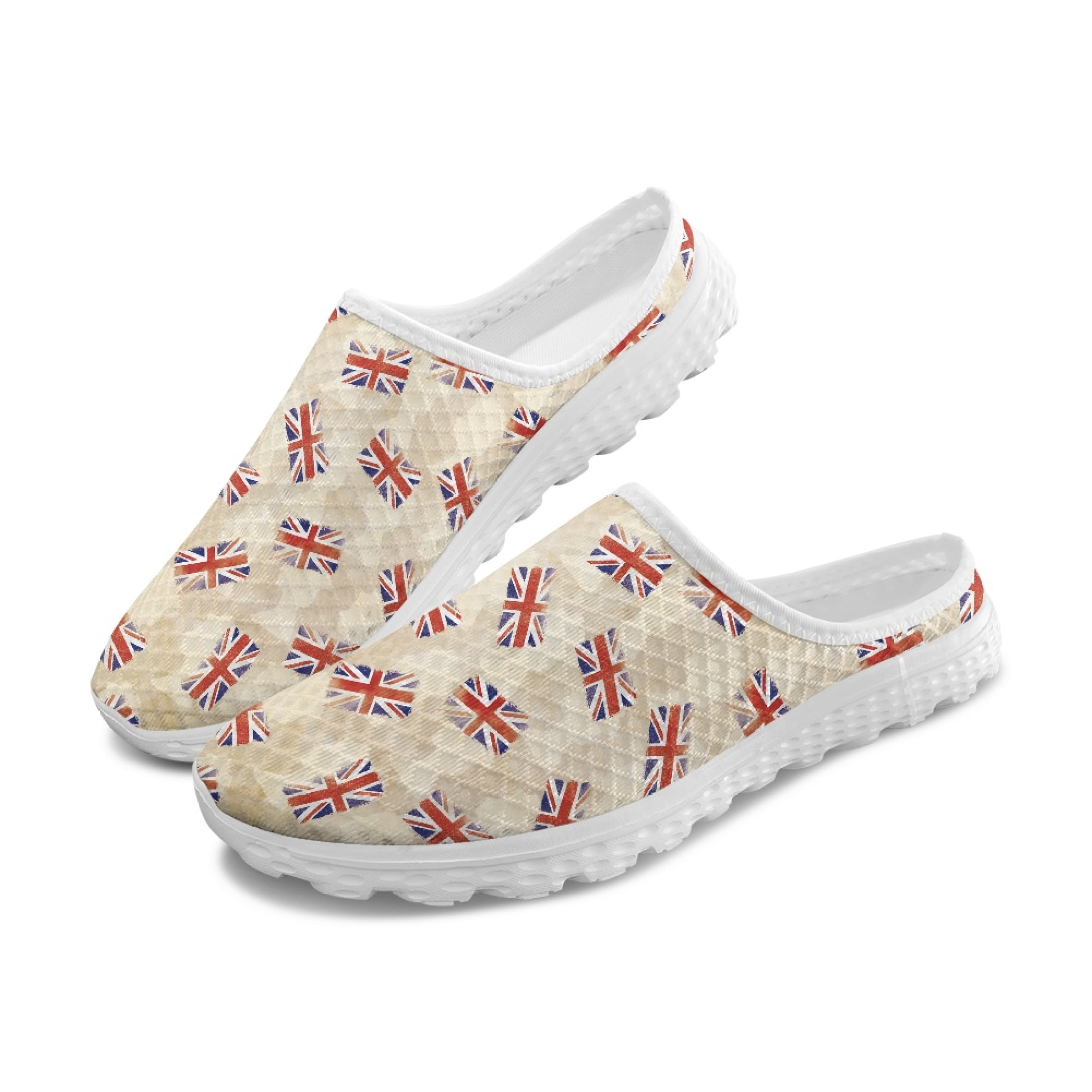 Chririnla Unisex British Union Jack Mesh Slip On Clogs | Breathable ...