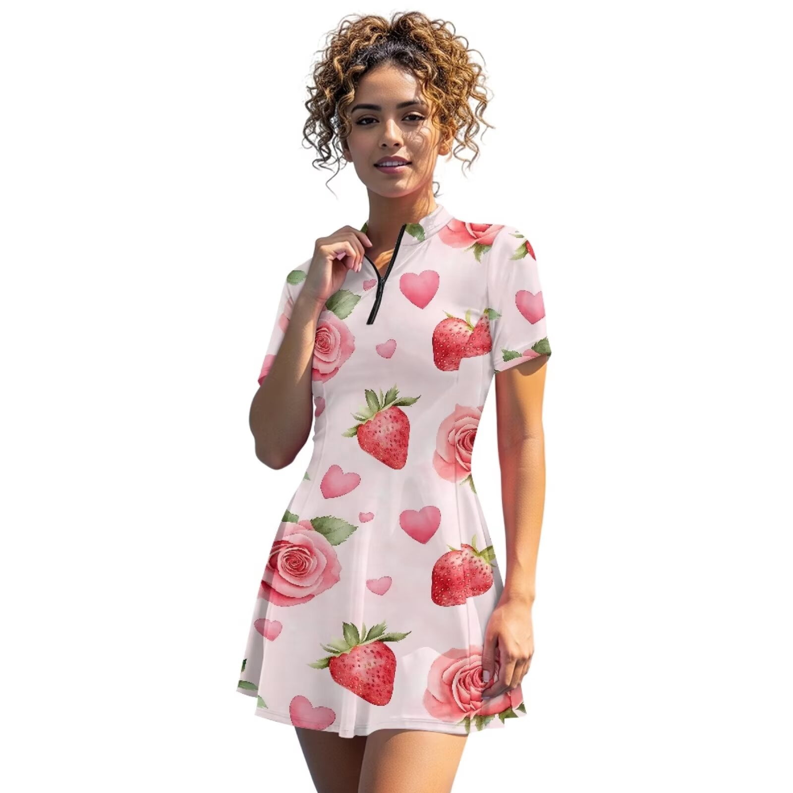 Chririnla Valentine's Day Womens Tennis Dress Stand Neck A Line Workout ...