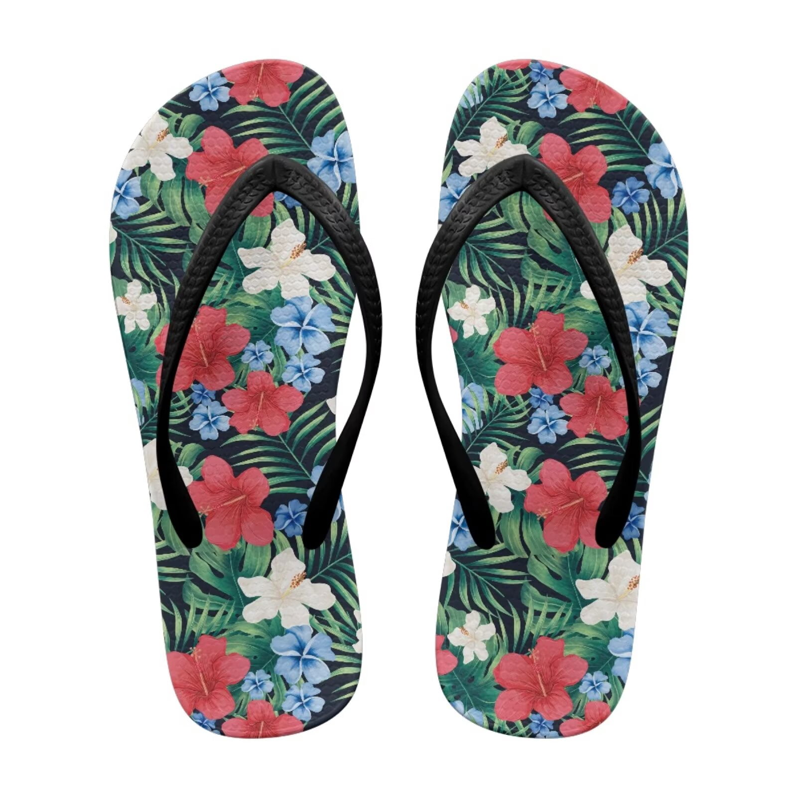 Chririnla Women Shower Flip Flops Hawaii Hibiscus Flower Lightweight ...