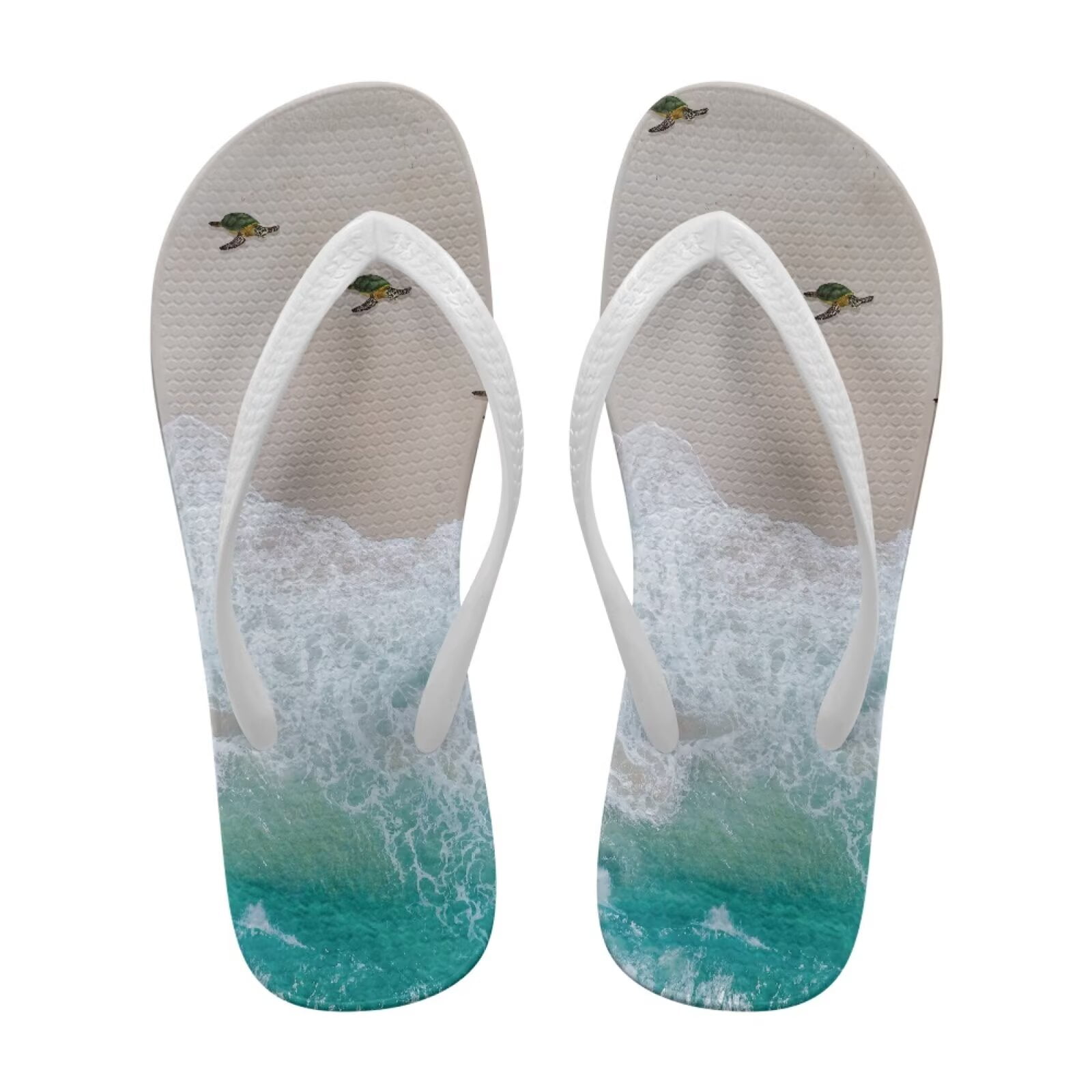 Chririnla Womens Beach Sea Turtles Flip Flops Non-Slip Rubber Sole Soft ...