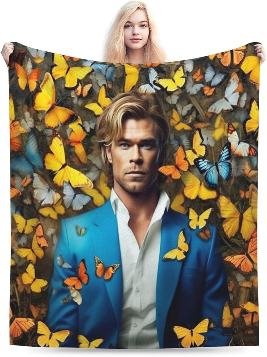 Chris Actor Hemsworth Throw Blanket Flannel Blanket Warm Soft ...