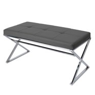 Duhome Indoor Sitting Bench - Faux Leather, Metal Base, White - Ideal ...