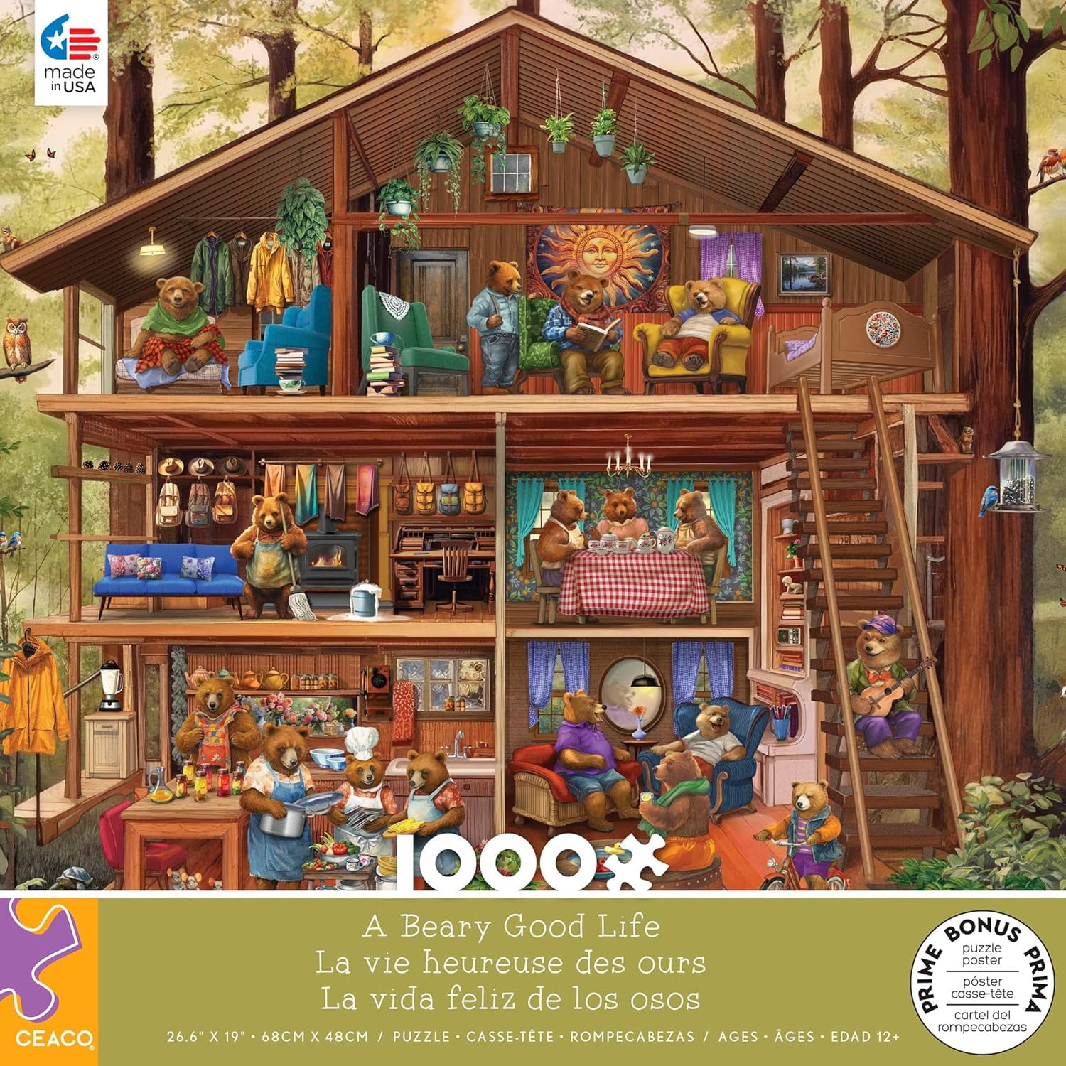 Chris Bigelow - A Beary Good Life - 1000 Piece Jigsaw Puzzle 29.5" x 19 ...