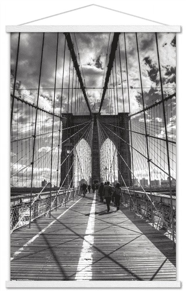 Chris Bliss - Brooklyn Bridge Wall Poster with Wooden Magnetic Frame ...
