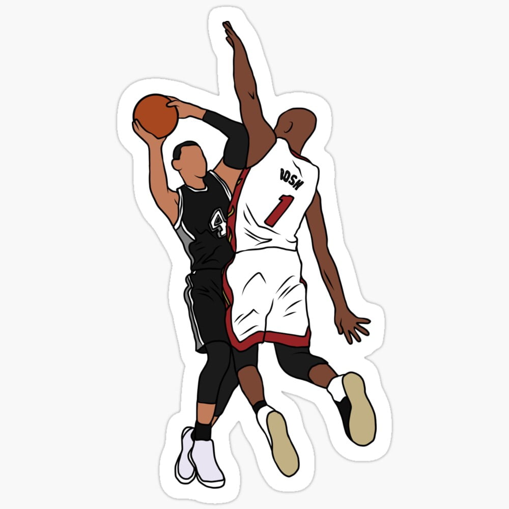Chris Bosh Clutch Block On Danny Green Sticker Phone Decal Water Bottle ...