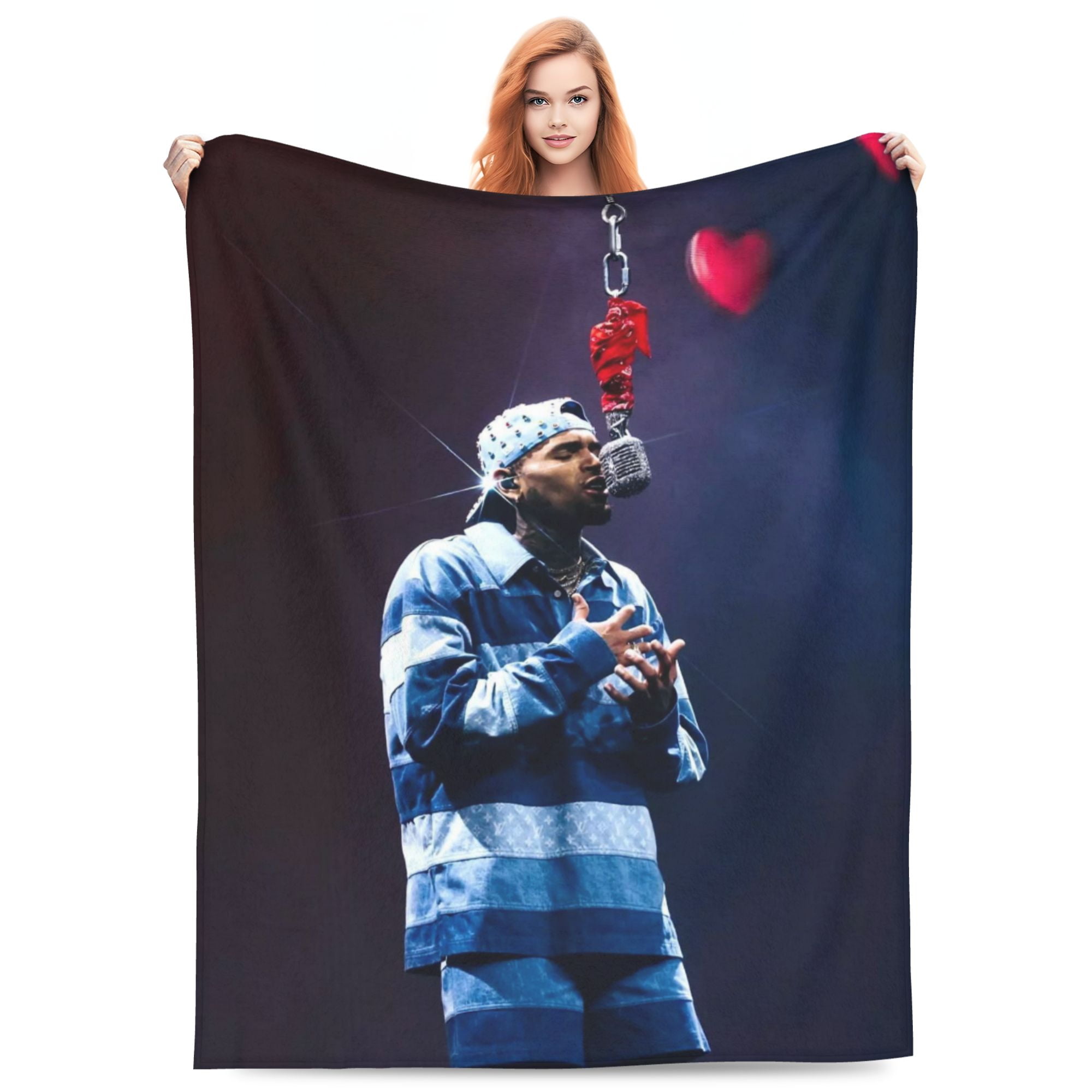 Chris Bro-w Bed Blanket Lightweight Throw Blankets Flannel Blankets Soft Warm Blanket for ...