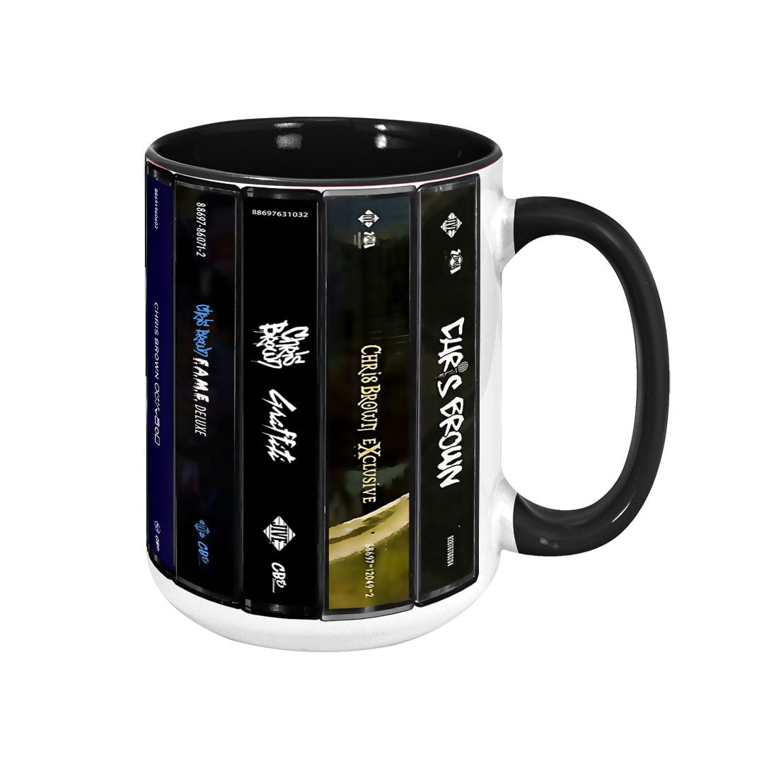 Chris Bro.w.n Albums Cassette Collection Retro Black Accent Mug Rap ...