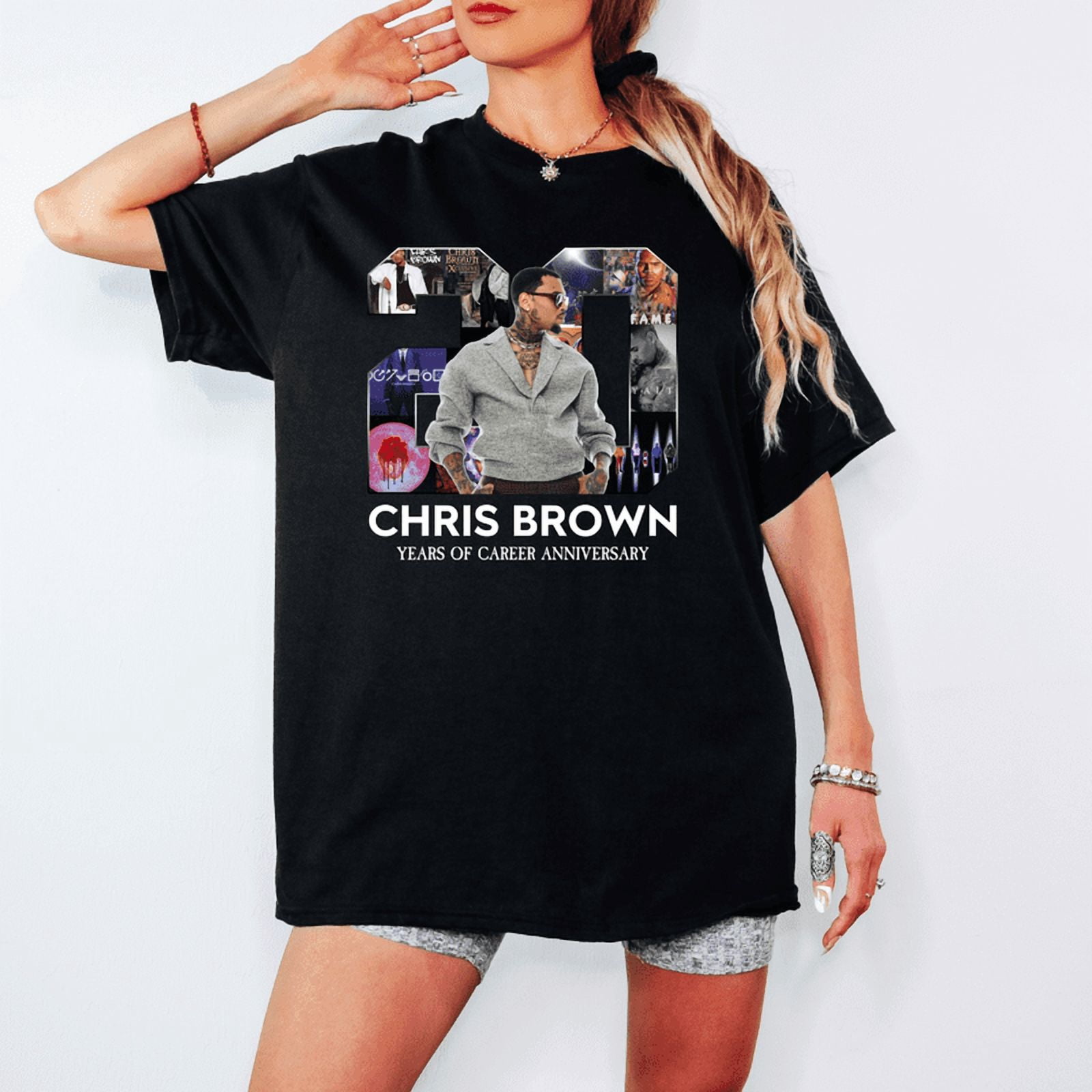 Chris Brown 20 Years of Career Anniversary T-Shirt – Breezy Bowl XX ...