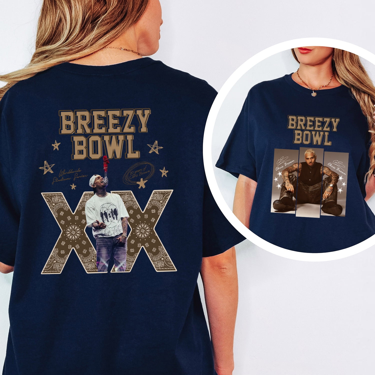 Chris Brown 2025 Breezy Bowl XX T-Shirt, Chris Brown Album Shirt, Chris ...