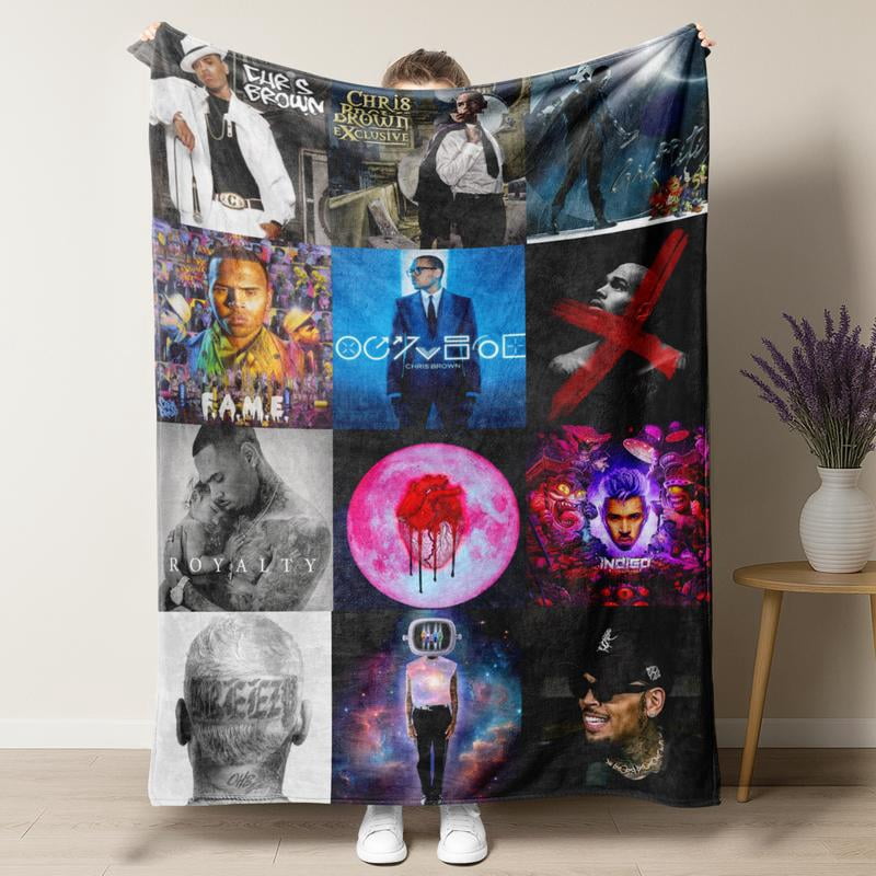 Chris Brown Blanket Album Cover for Fans Warm Cozy Flannel Blankets ...