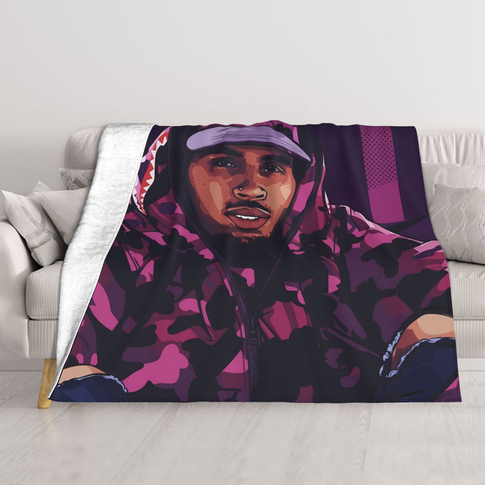 Chris Brown Throw Blanket Soft Warm Bed Blanket Cozy Plush Air ...