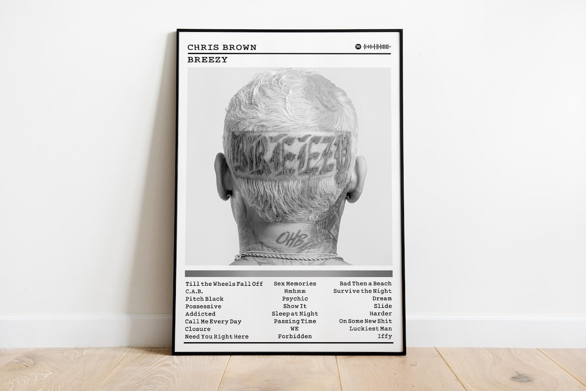 Chris Brown, Breezy, Album Prints, Wall Decor S, Album Cover, R&B Music ...