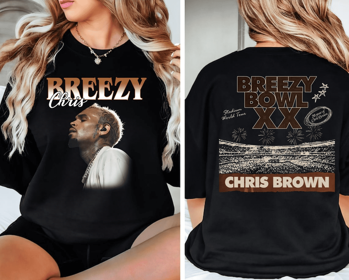 Chris Brown Breezy Bowl Tour 2025 Jersey, Summer Concert Vibes, Bold Merch Drop For Dedicated ...
